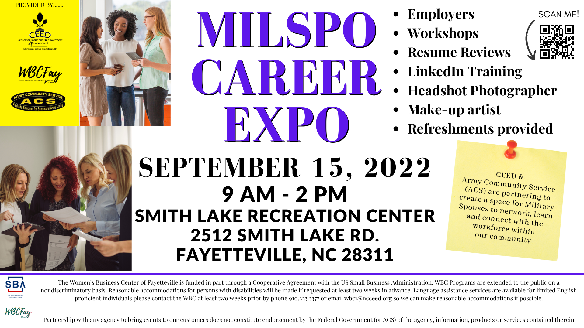 MilSpo Career Event - Women's Business Center of Fayetteville at CEED